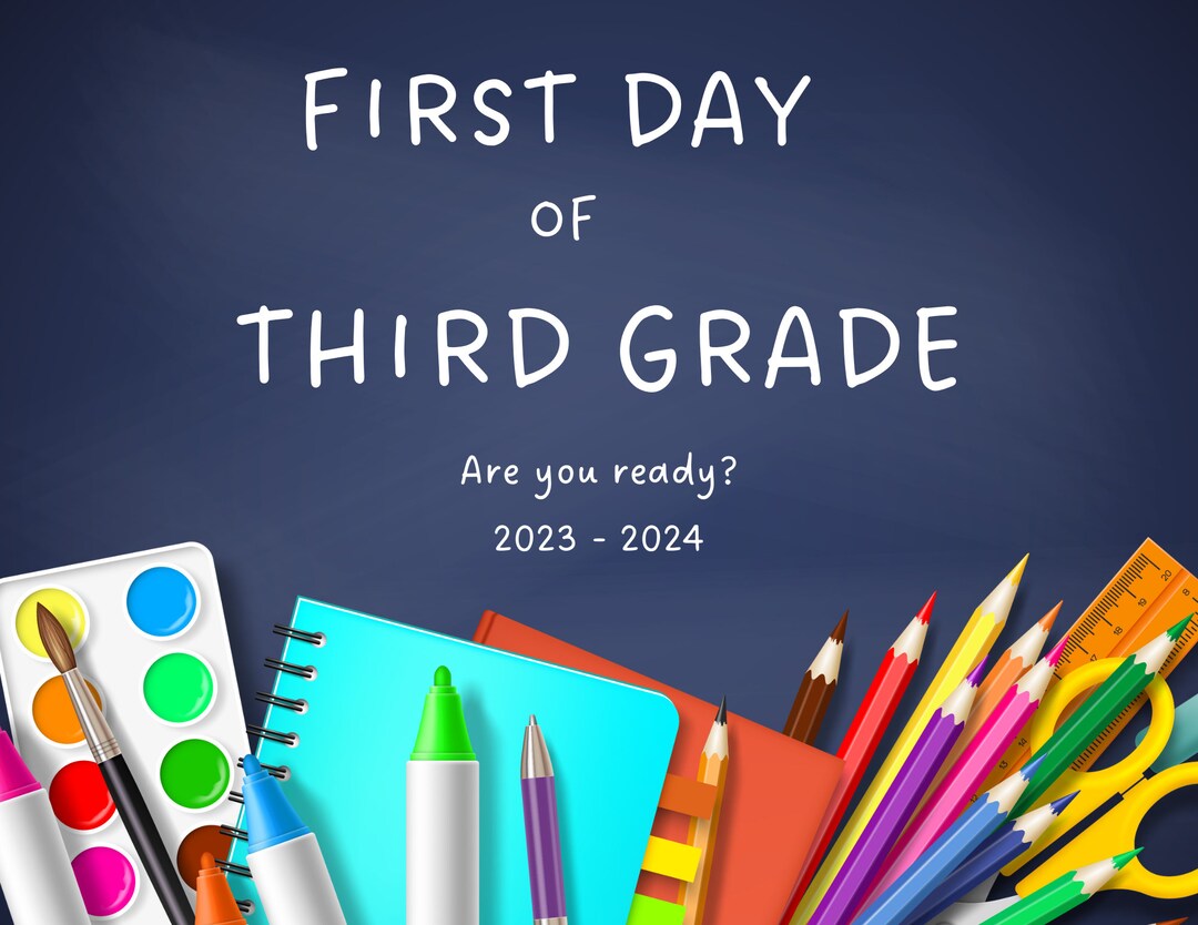 First Day of Third Grade Printable Sign - Etsy