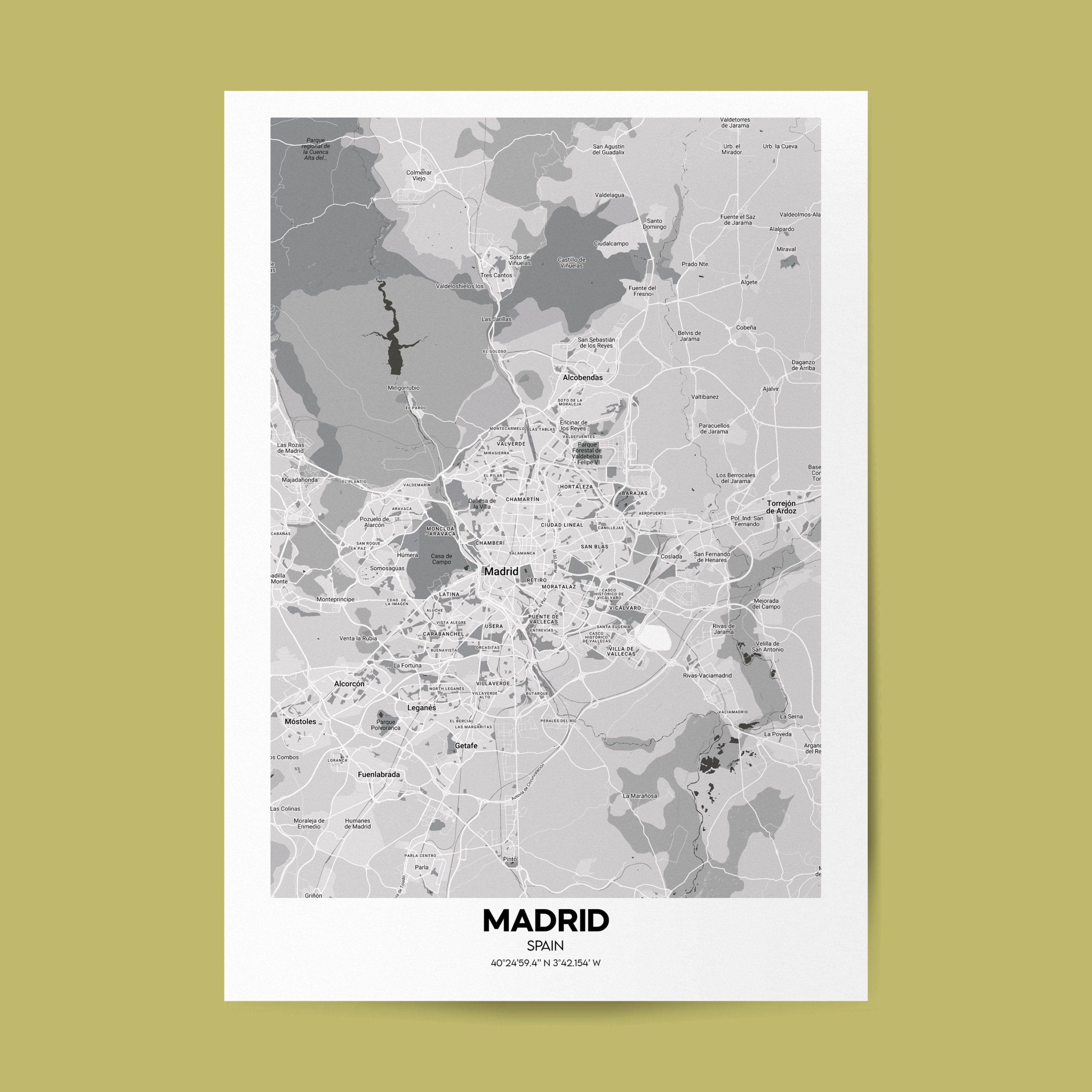 Madrid Map Print Madrid City Map Poster Wall Art Posters Home ...