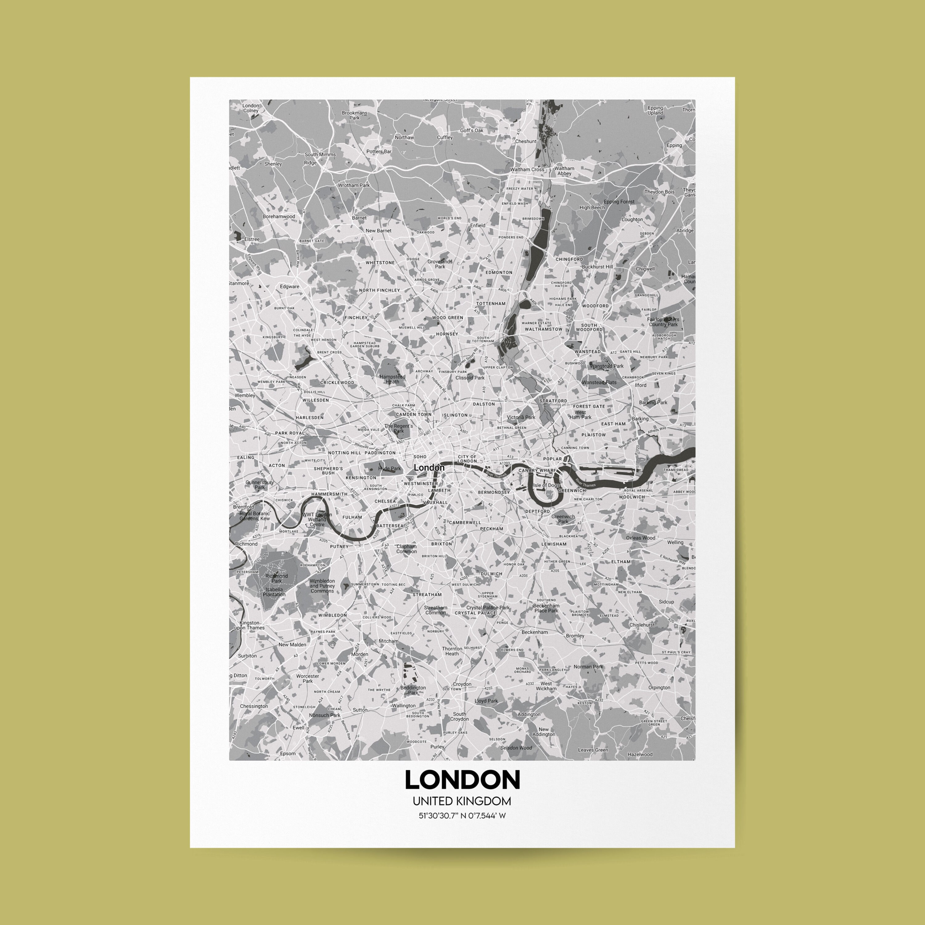 London Map Print London City Map Poster Wall Art Posters Home ...