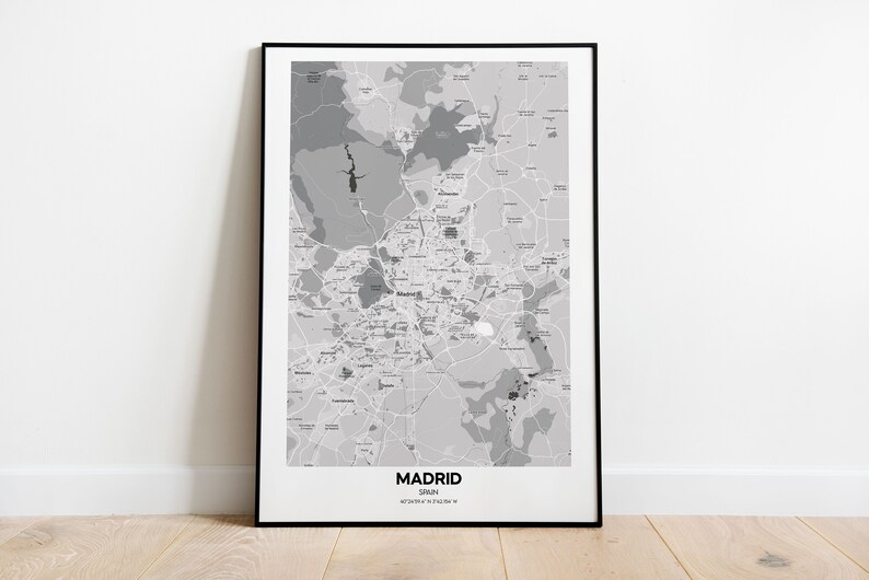 Madrid Map Print Madrid City Map Poster Wall Art Posters Home ...