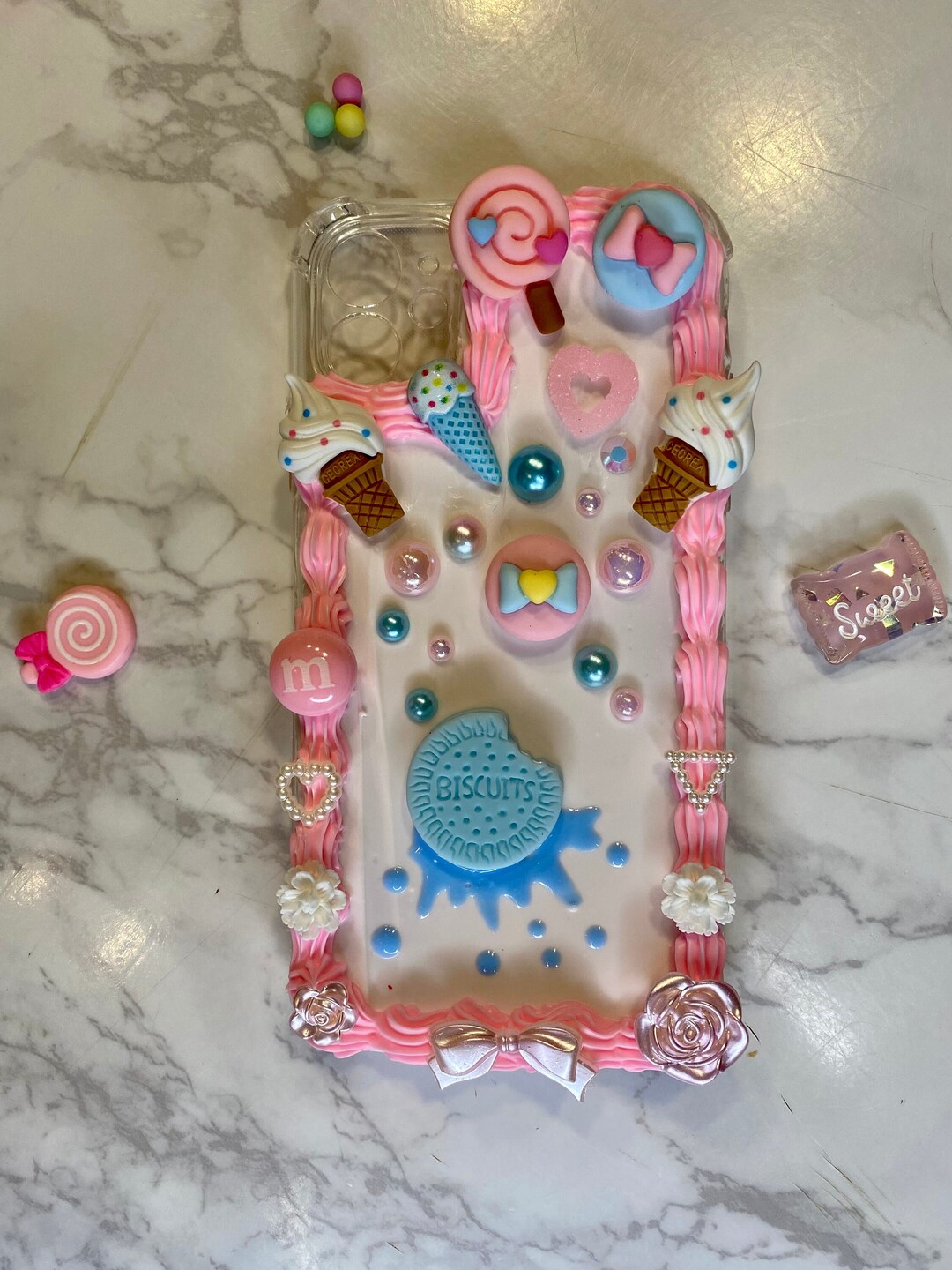 Pink Whipped Decoden Cream Decoden iPhone Case Kawaii Phone Case Icing ...