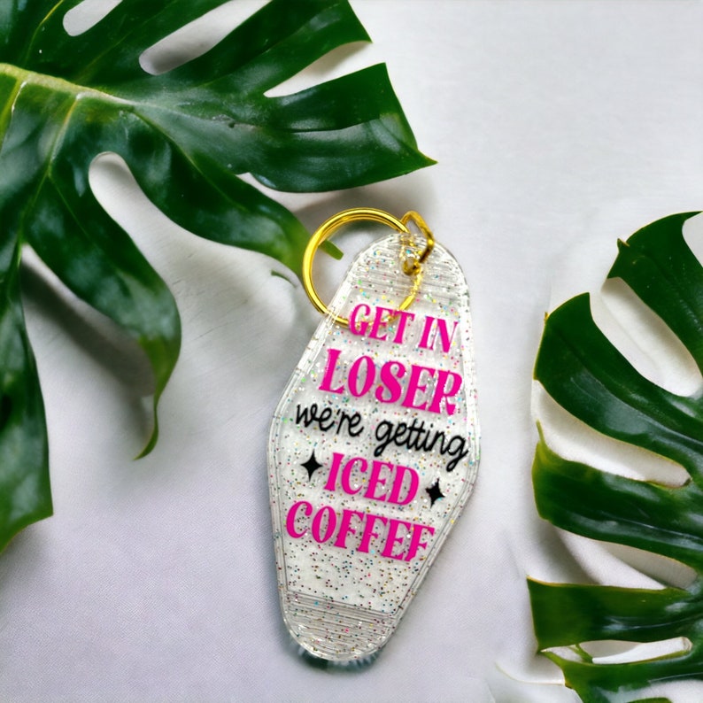 Vintage Motel Keychain Vintage Hotel Keytag Iced Coffee Lover Cute ...