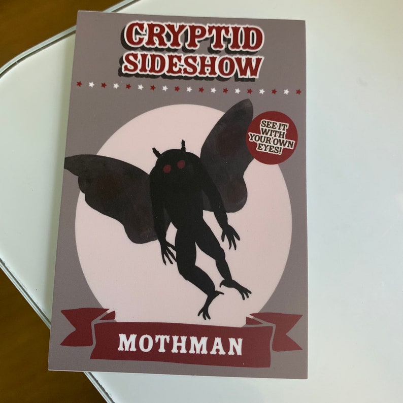 Cryptid Sideshow Vinyl Sticker Set: Bigfoot, Mothman, Wendigo - Etsy
