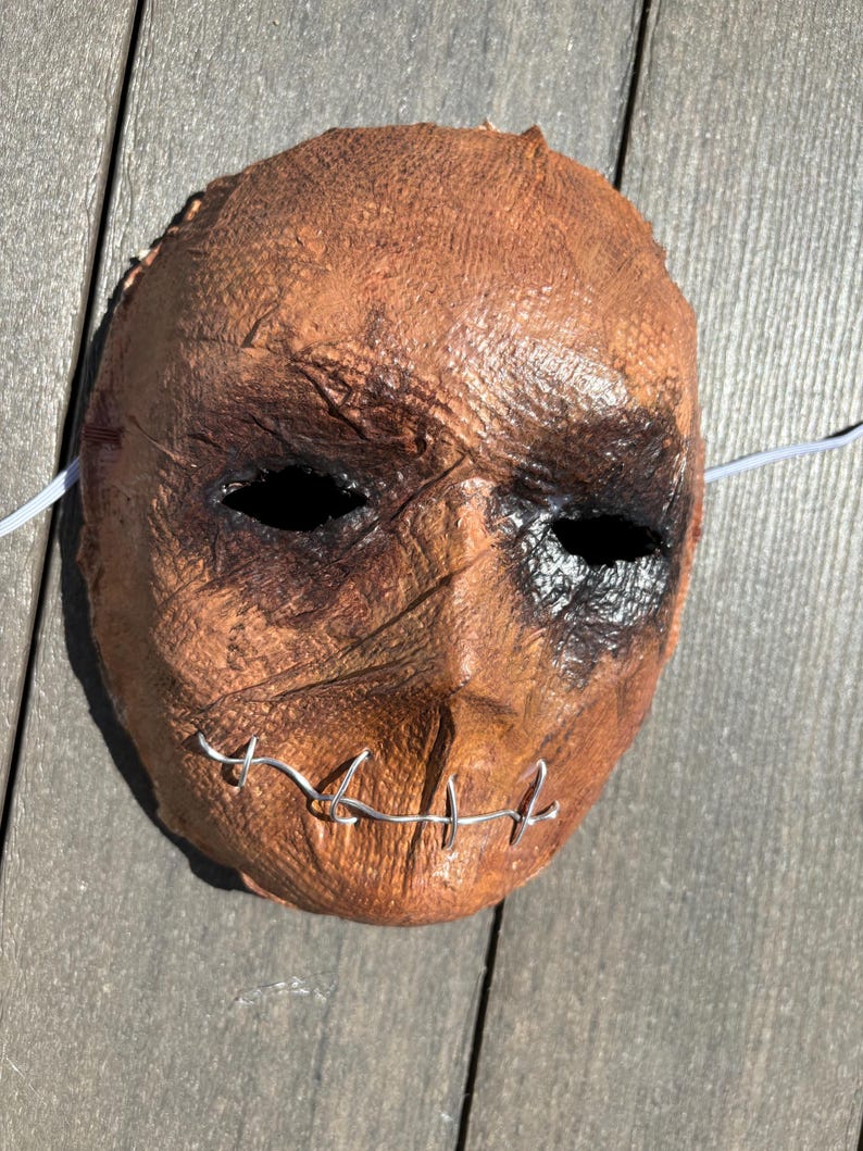 Burlap Style Halloween Mask | Spooky Season | Scary Slasher Costume ...
