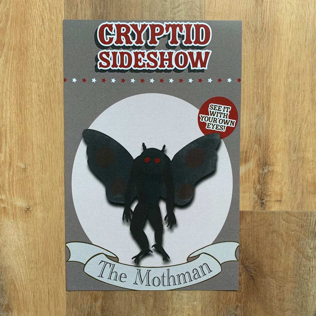 Cryptid Sideshow Mothman Poster cryptozoology Circus Vintage 11x17 Inch ...