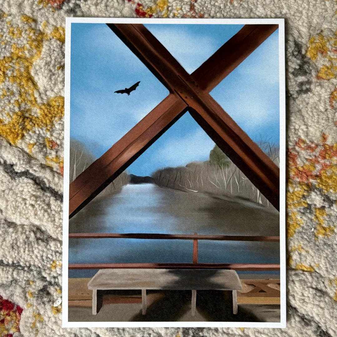 Cryptid Mothman Art Print | Springtown Bridge | Fantasy | Creepy ...