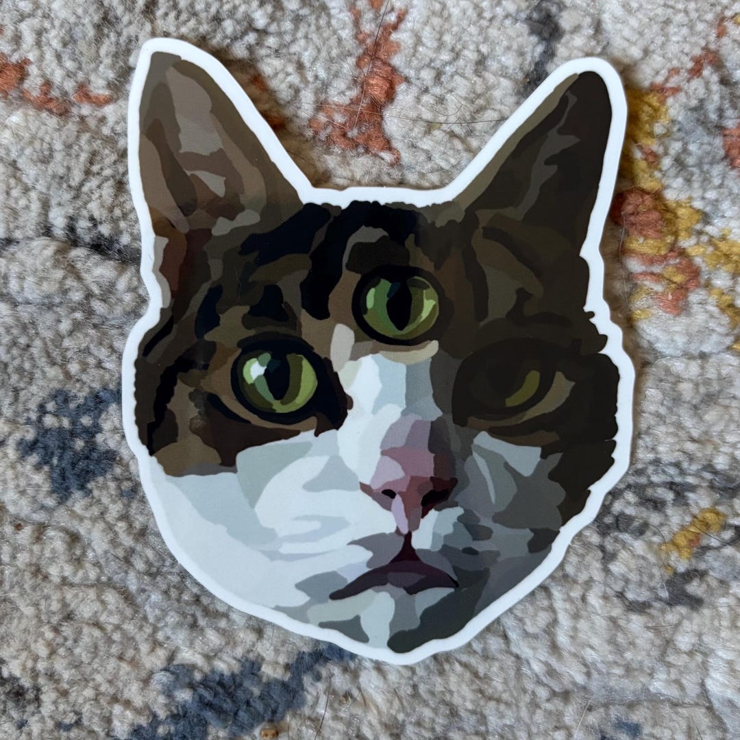 Third Eye Cat Sticker: Psychedelic Alien Kitty Waterproof Decal - Etsy