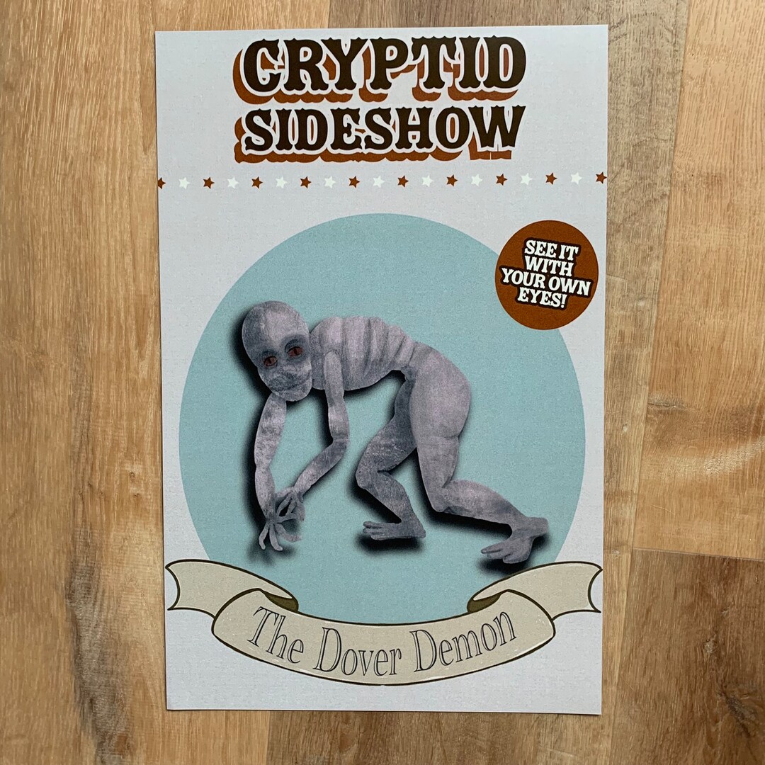 Cryptid Sideshow Dover Demon Poster cryptozoology Circus Vintage 11x17 Inch - Etsy