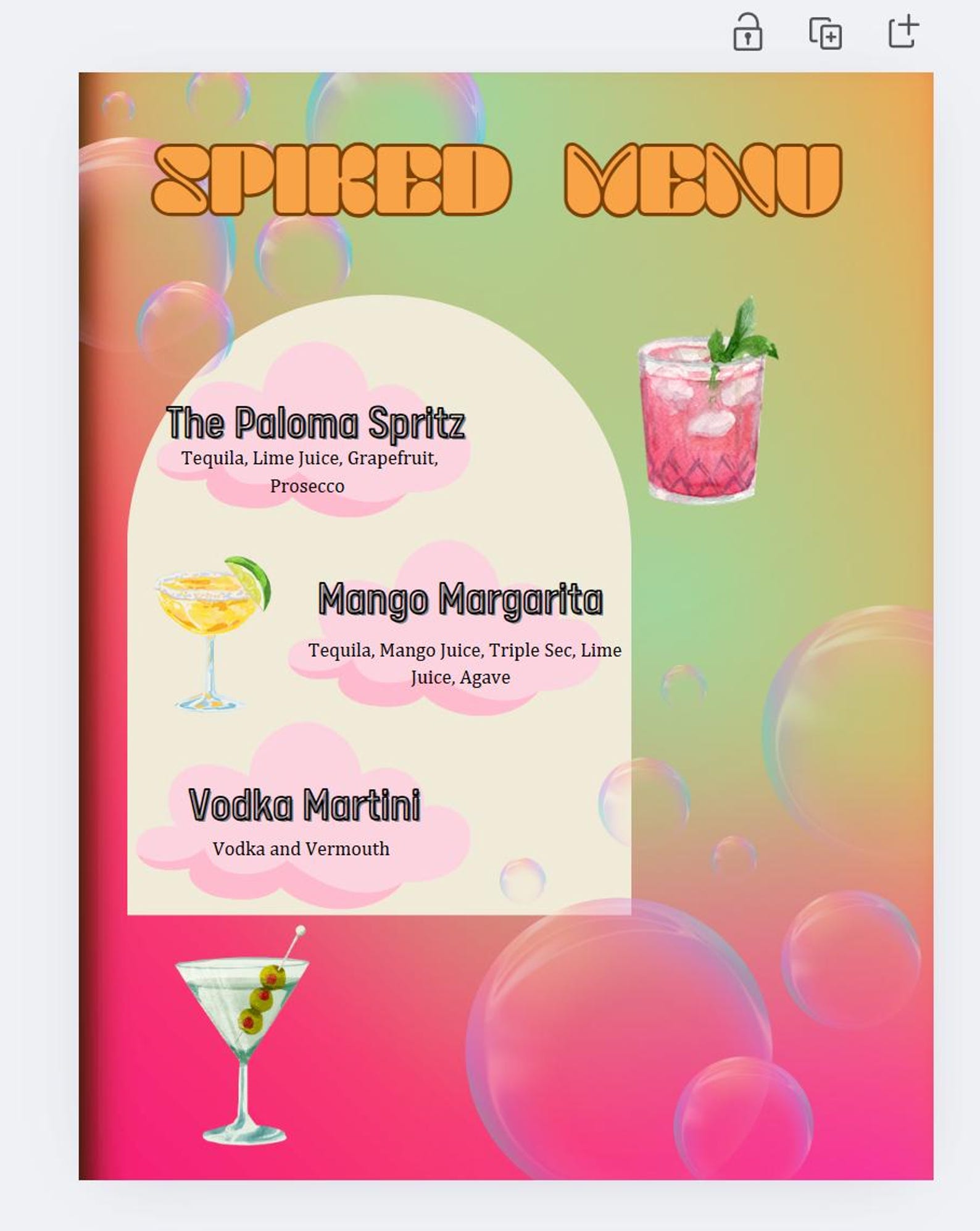 Customizable Drink Menu - Etsy