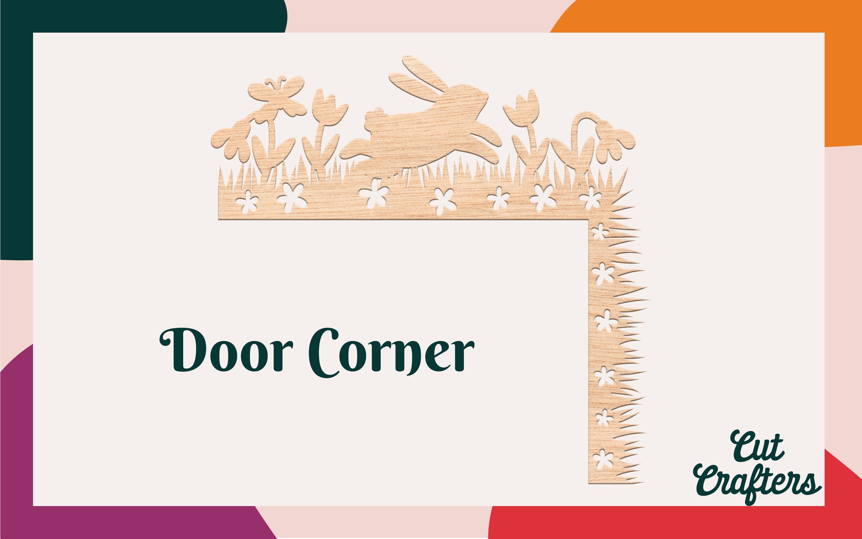Easter Bunny Door Corner SVG - Door Trim - Easter Spring Flowers Decor ...