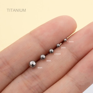 THREADLESS Push Pin Flat Back 16G/18G/20G Labret Stud,implant Titanium ...