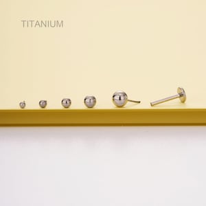 THREADLESS Push Pin Flat Back 16G/18G/20G Labret Stud,implant Titanium ...