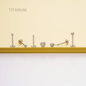 THREADLESS Push Pin Flat Back 16G/18G/20G Labret Stud,implant Titanium ...