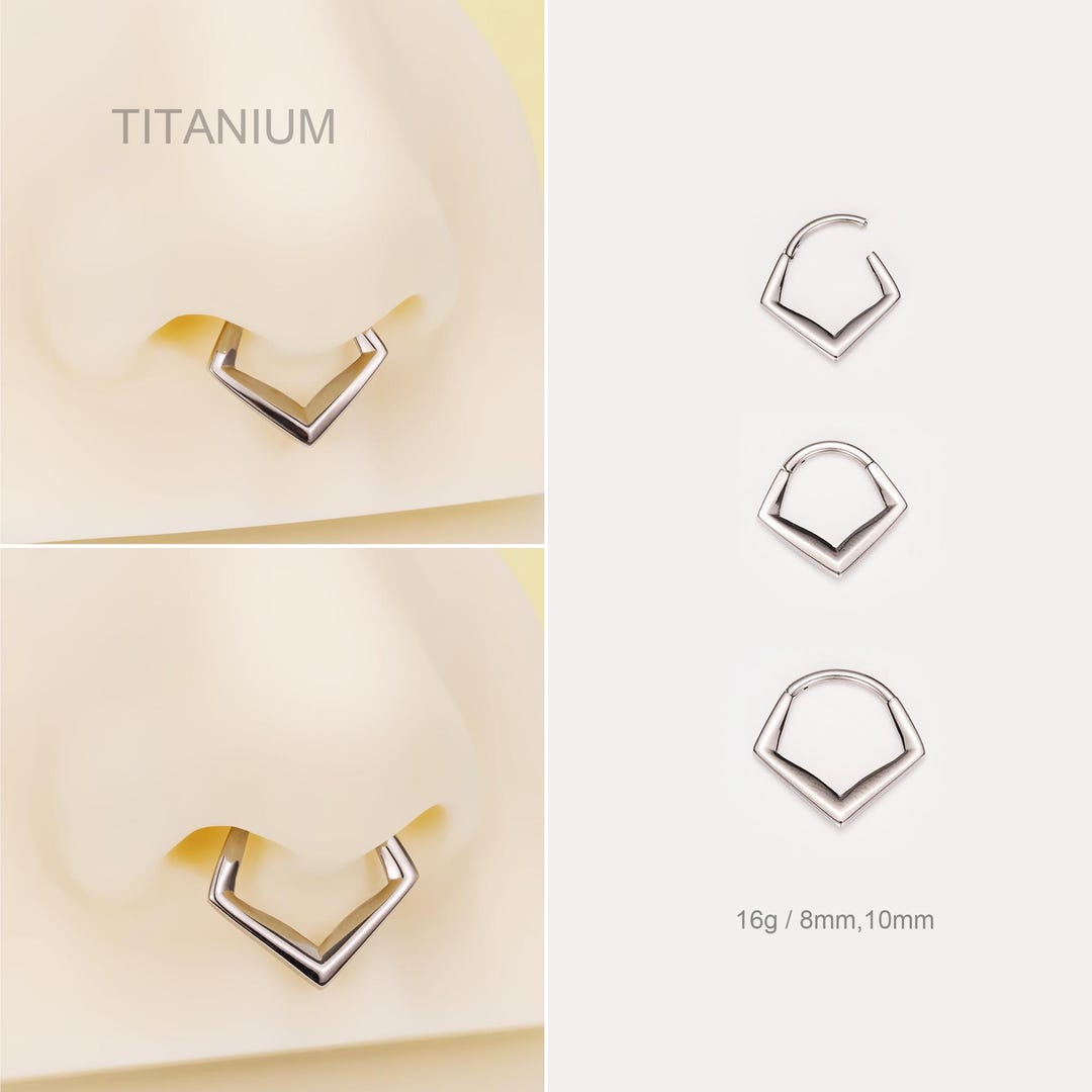 16G Implant Titanium V Shaped Septum Clicker/triangle-shaped Septum ...