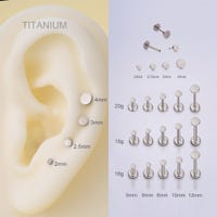 Small Flat Disc Circle Labret Stud 16G, 18G, 20G Flatback Threadless ...