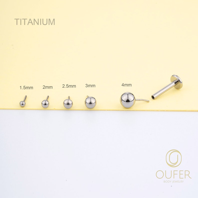 THREADLESS Push Pin Flat Back 16G/18G/20G Labret Studimplant - Etsy