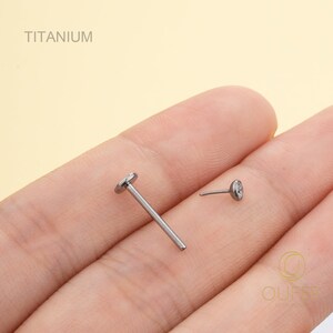THREADLESS Push Pin Flat Back 16G/18G/20G Labret Stud,implant Titanium ...