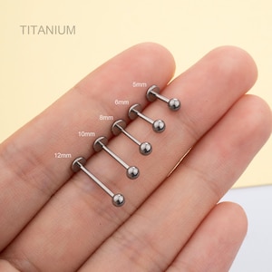 THREADLESS Push Pin Flat Back 16G/18G/20G Labret Stud,implant Titanium ...