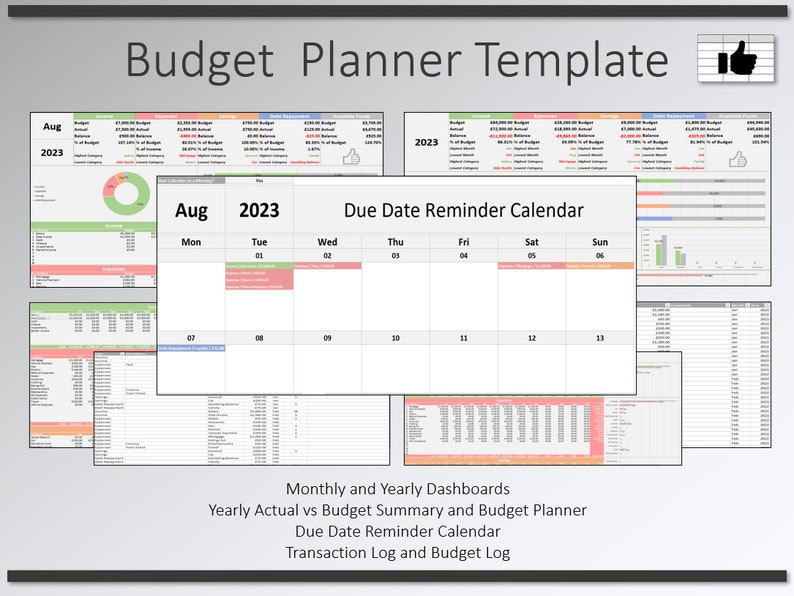 Excel Budget Planner Template: Monthly & Yearly Finance Tracker ...