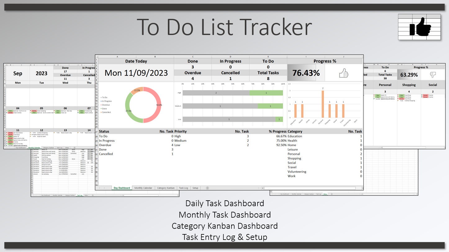 To Do List Excel Template Task Tracker Excel Template to - Etsy