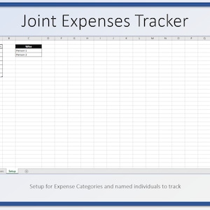 Couples Budget Expenses Tracker Excel Template Joint Excel Template Split Expenses Tracker ...