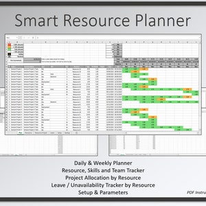 Smart Resource Planner: Macro Excel Spreadsheet for Project Management ...