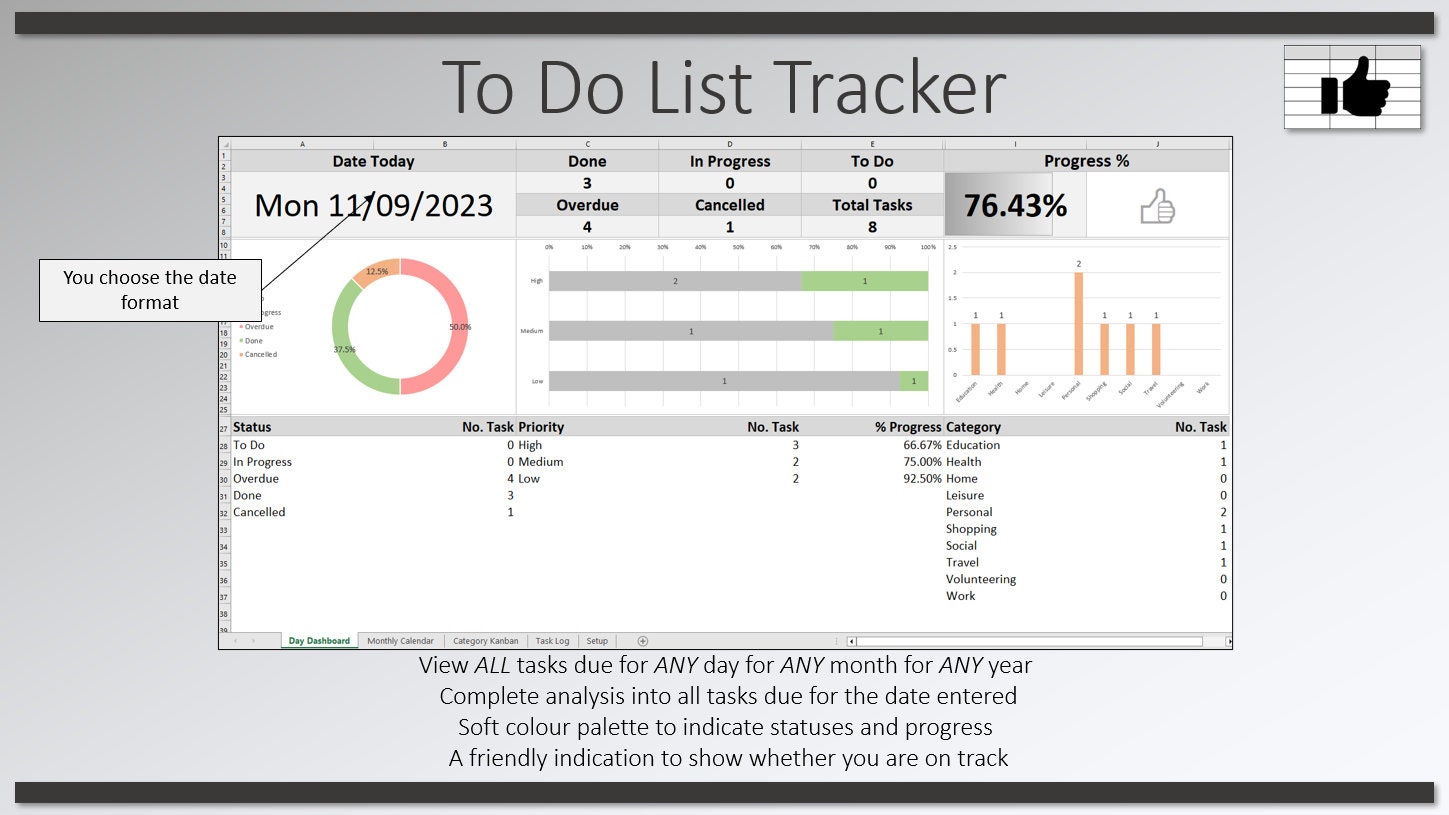 To Do List Excel Template Task Tracker Excel Template to - Etsy