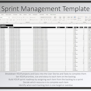 Sprint Management Excel Template Scrum Excel Template Agile Excel ...