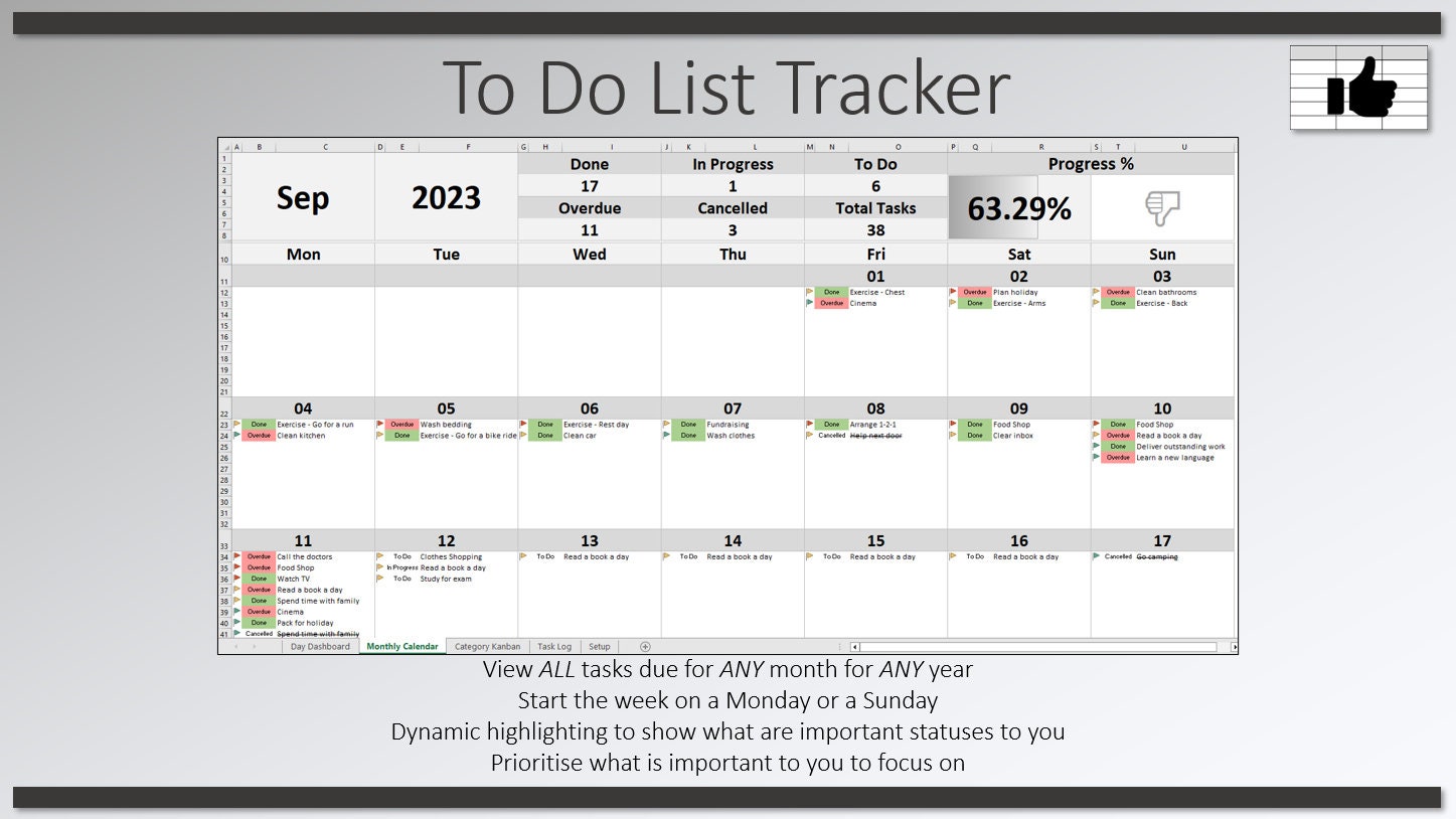 To Do List Excel Template Task Tracker Excel Template to - Etsy
