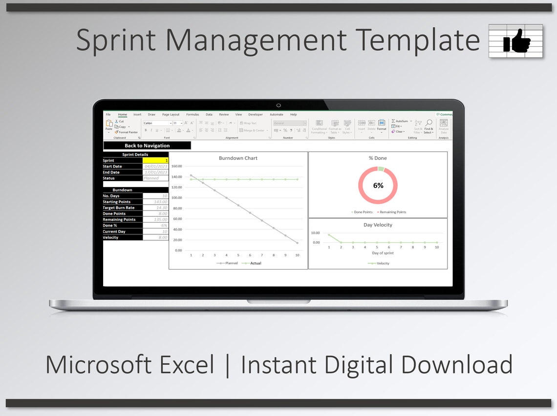 Sprint Management Excel Template Scrum Excel Template Agile Excel ...