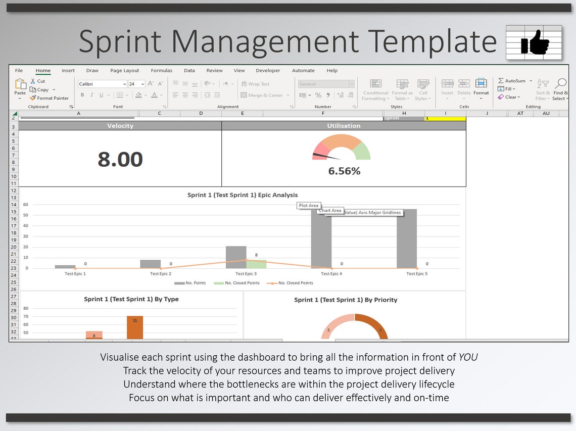 Sprint Management Excel Template Scrum Excel Template Agile Excel ...