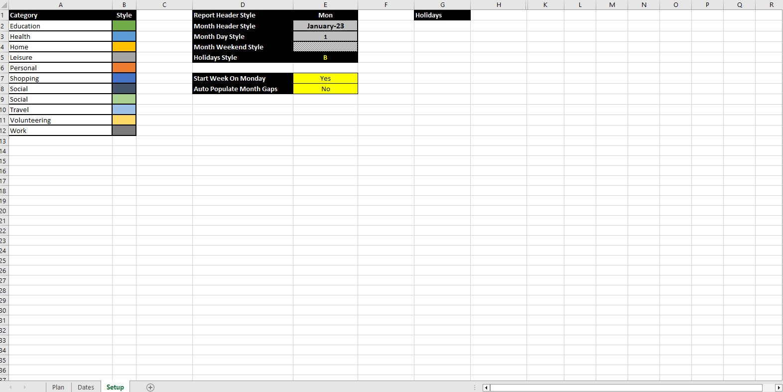 Calendar Planner Excel Template Calendar Excel Template Planner Excel ...
