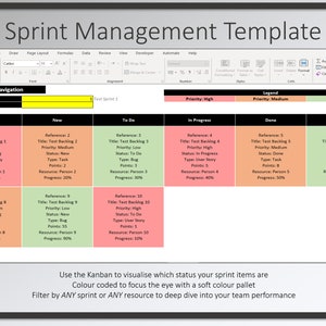 Sprint Management Excel Template Scrum Excel Template Agile Excel Template Sprint Management ...