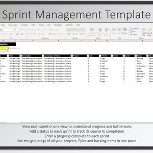 Sprint Management Excel Template Scrum Excel Template Agile Excel Template Sprint Management ...