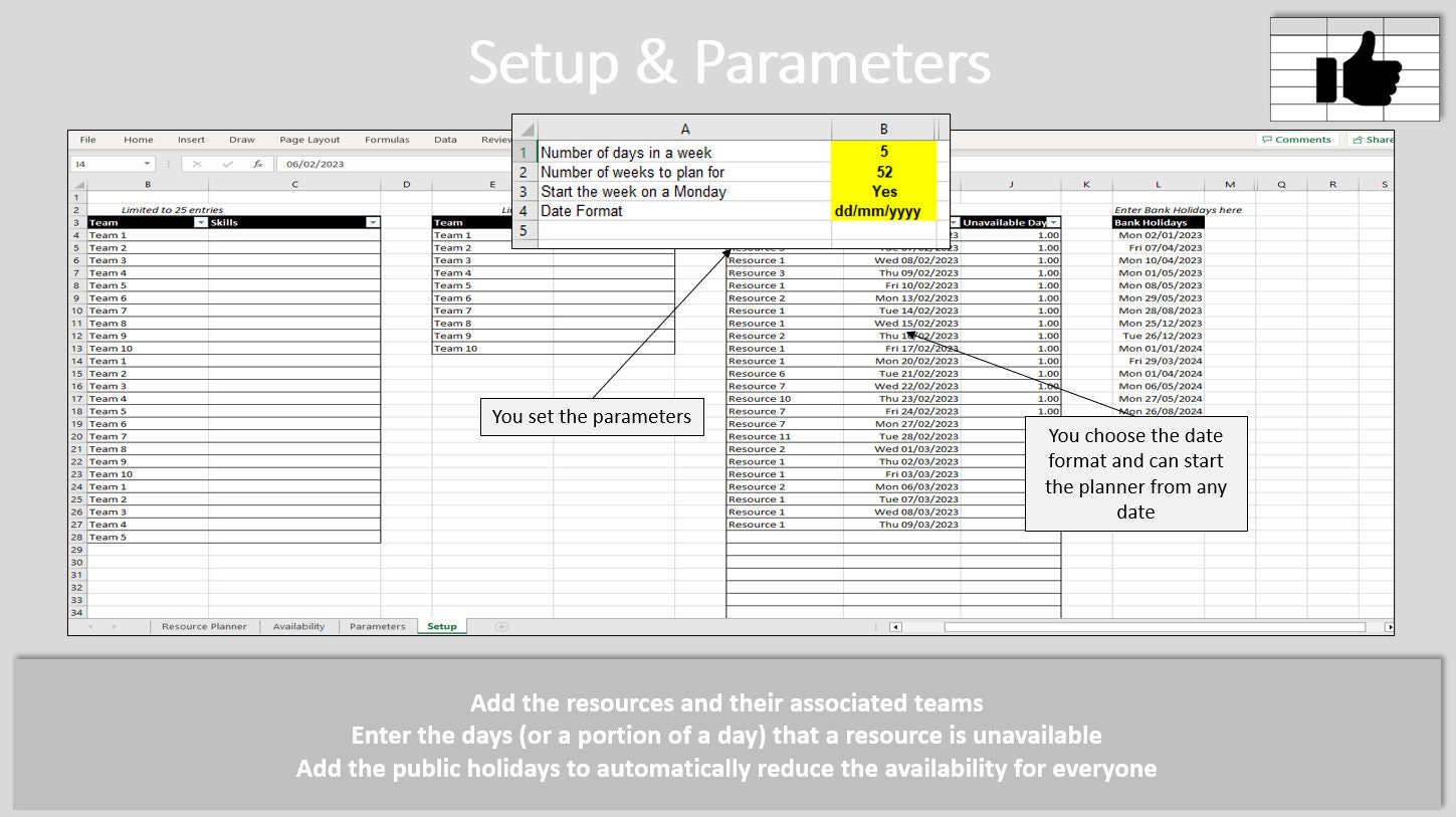Resource Capacity Excel Template Resource Planner Excel Template ...