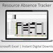 Resource Absence Tracker: Staff & Team Holiday Management Excel ...
