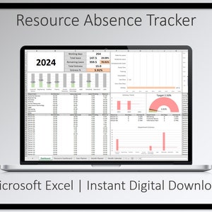 Complete Resource Absence Tracker Excel Spreadsheet Employee Absence Tracker Resource Absence ...