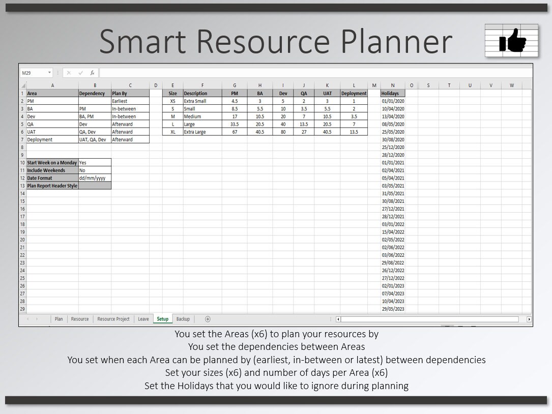 Smart Resource Planner: Macro Excel Spreadsheet for Project Management ...