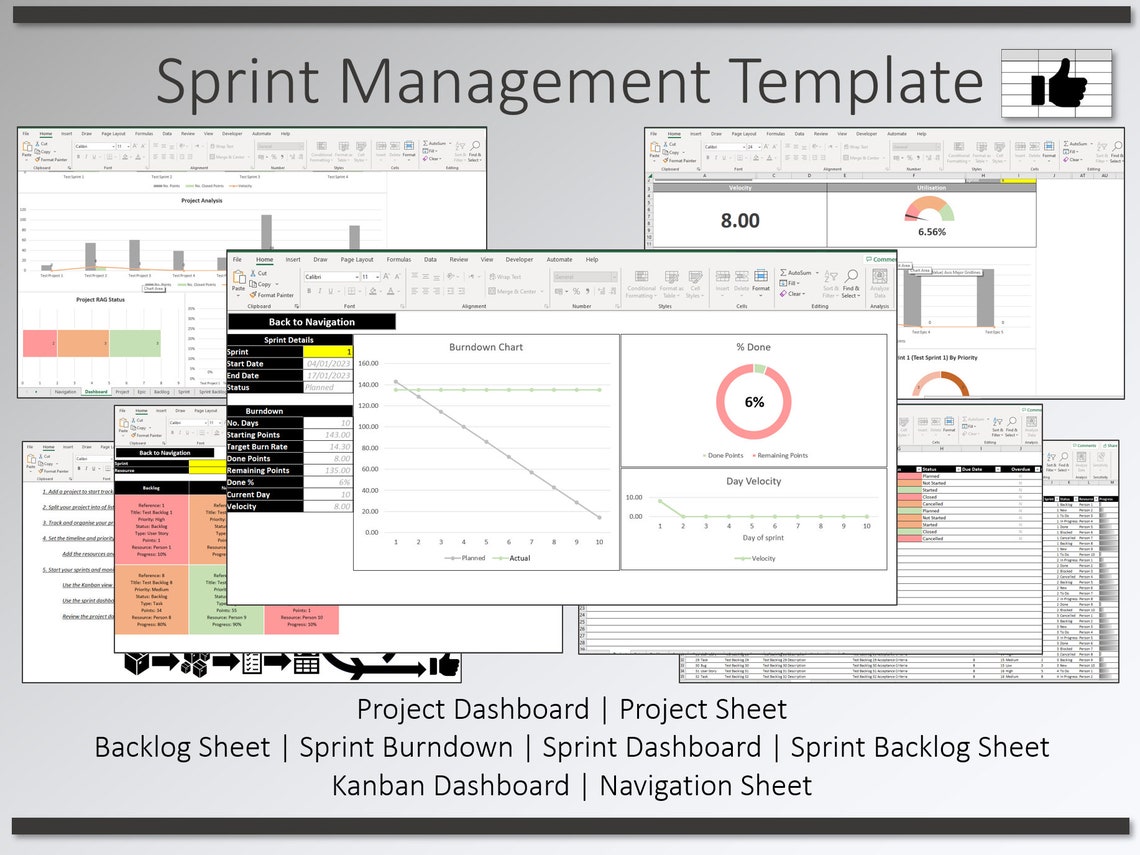 Sprint Management Excel Template Scrum Excel Template Agile Excel ...