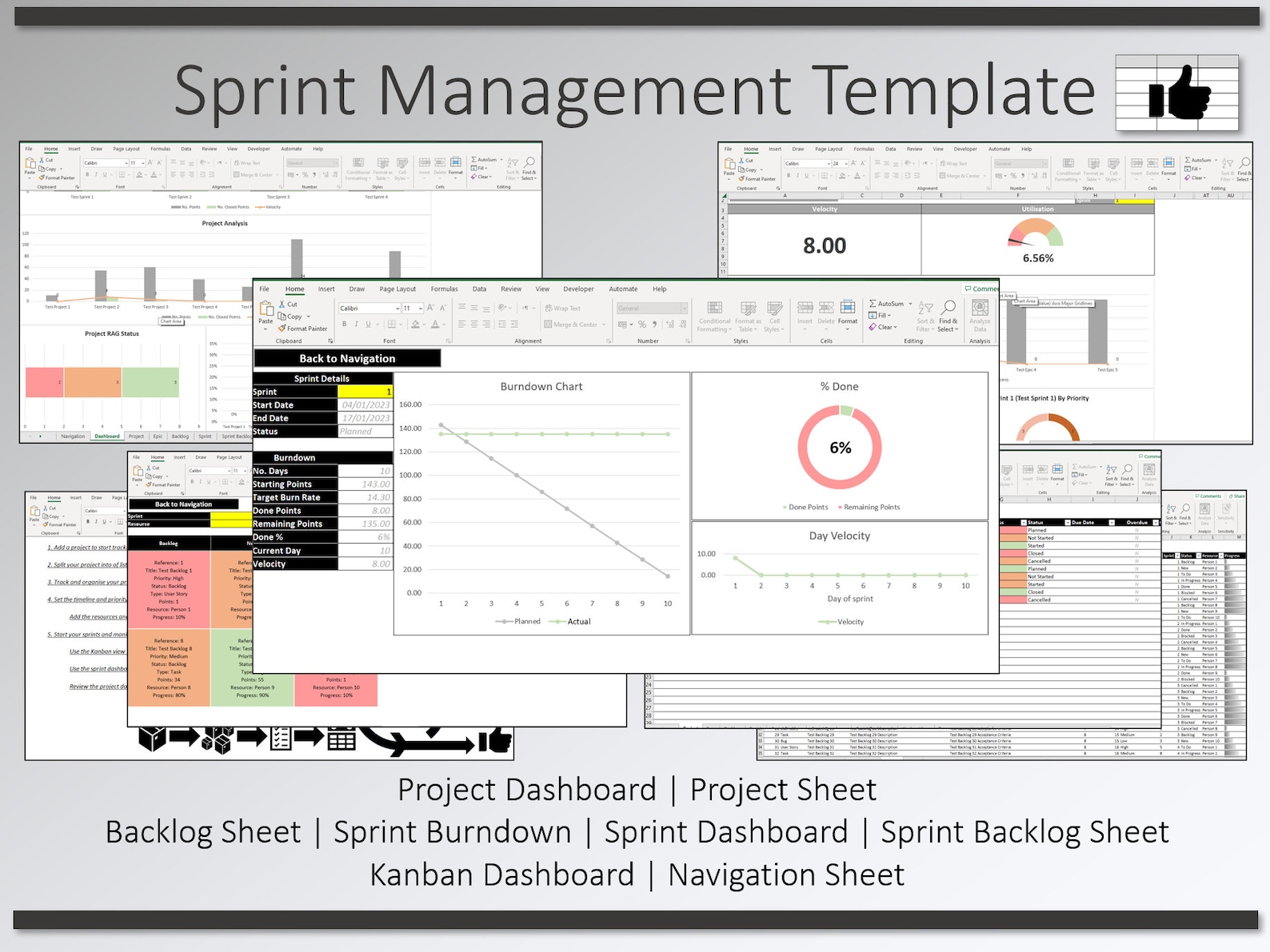 Sprint Management Excel Template Scrum Excel Template Agile Excel ...