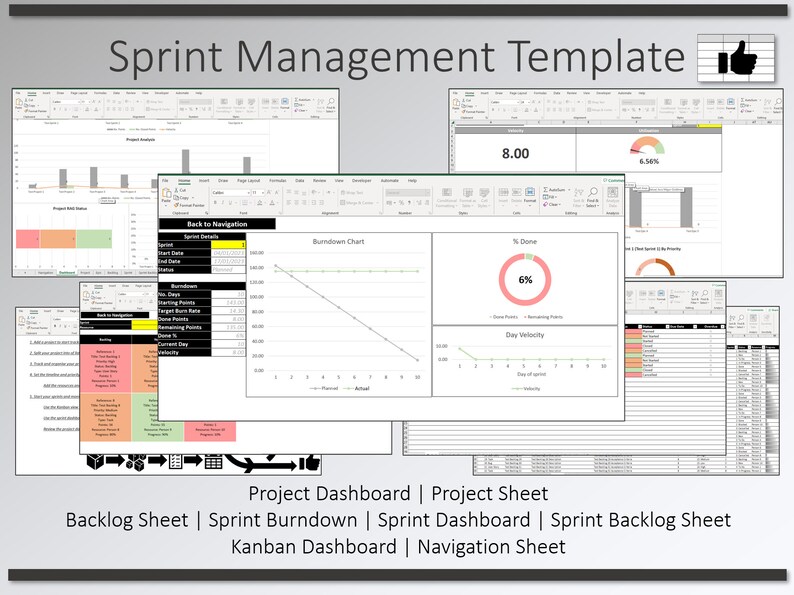 Sprint Management Excel Template Scrum Excel Template Agile Excel ...