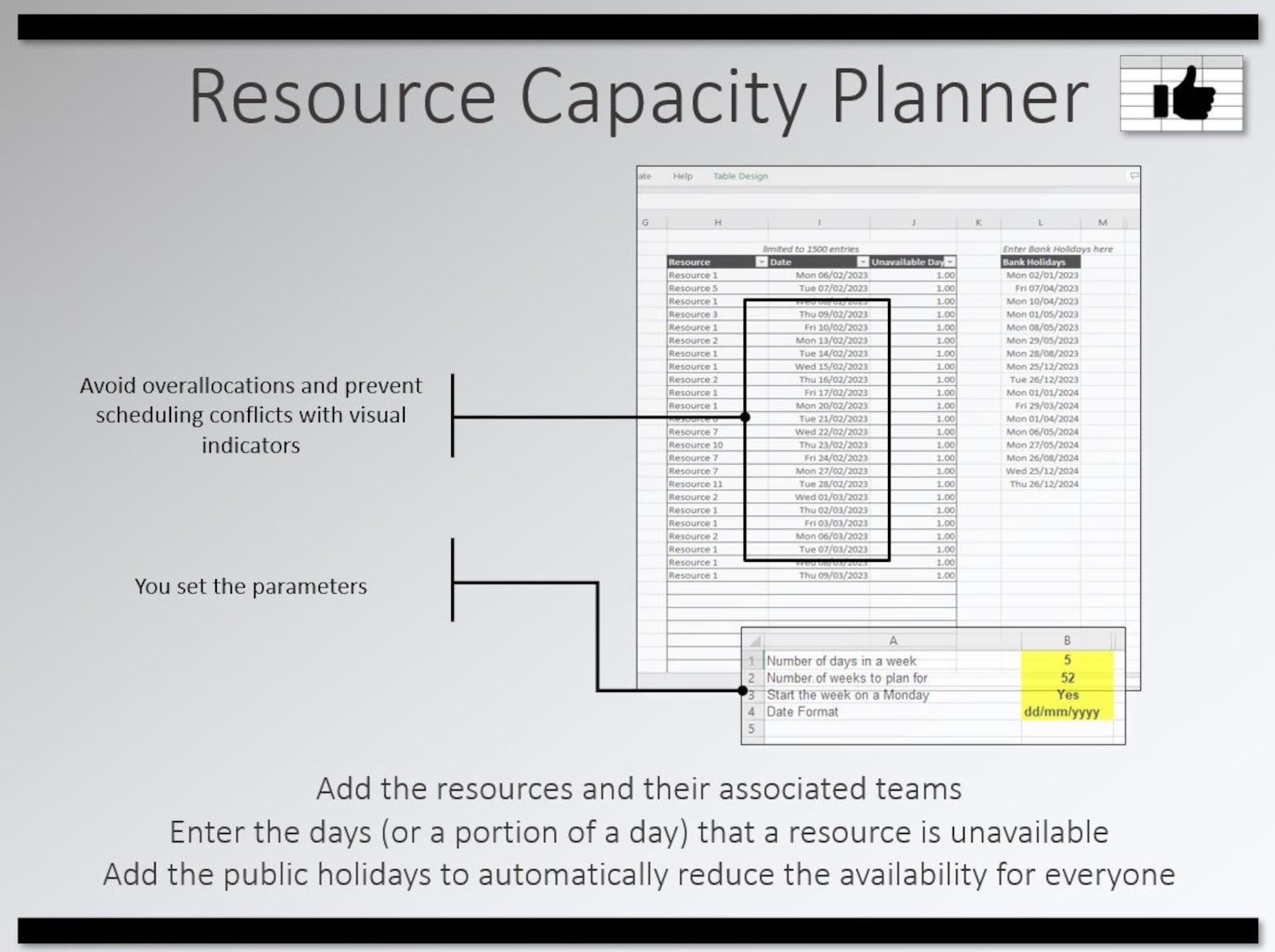 Resource Capacity Excel Template Resource Planner Excel Template ...