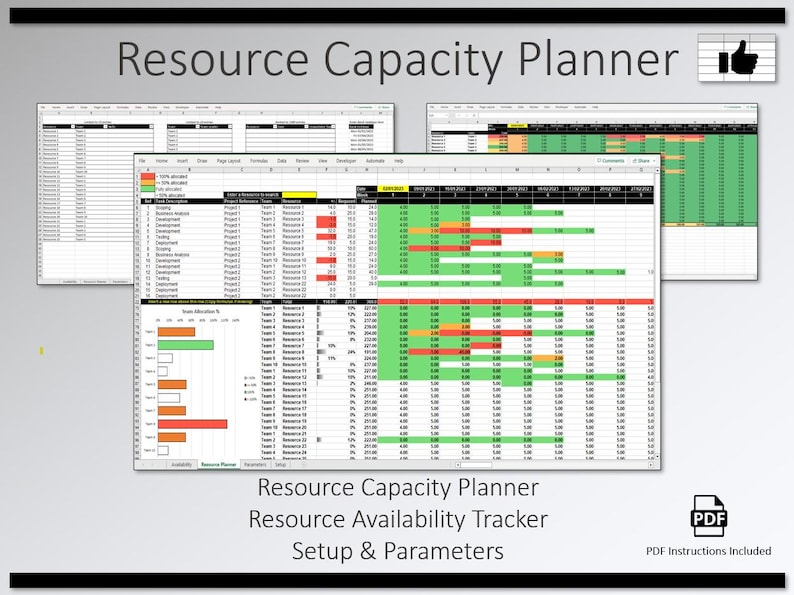 Resource Capacity Excel Template Resource Planner Excel Template ...