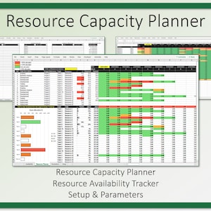 Resource Capacity Excel Template Resource Planner Resource Management ...