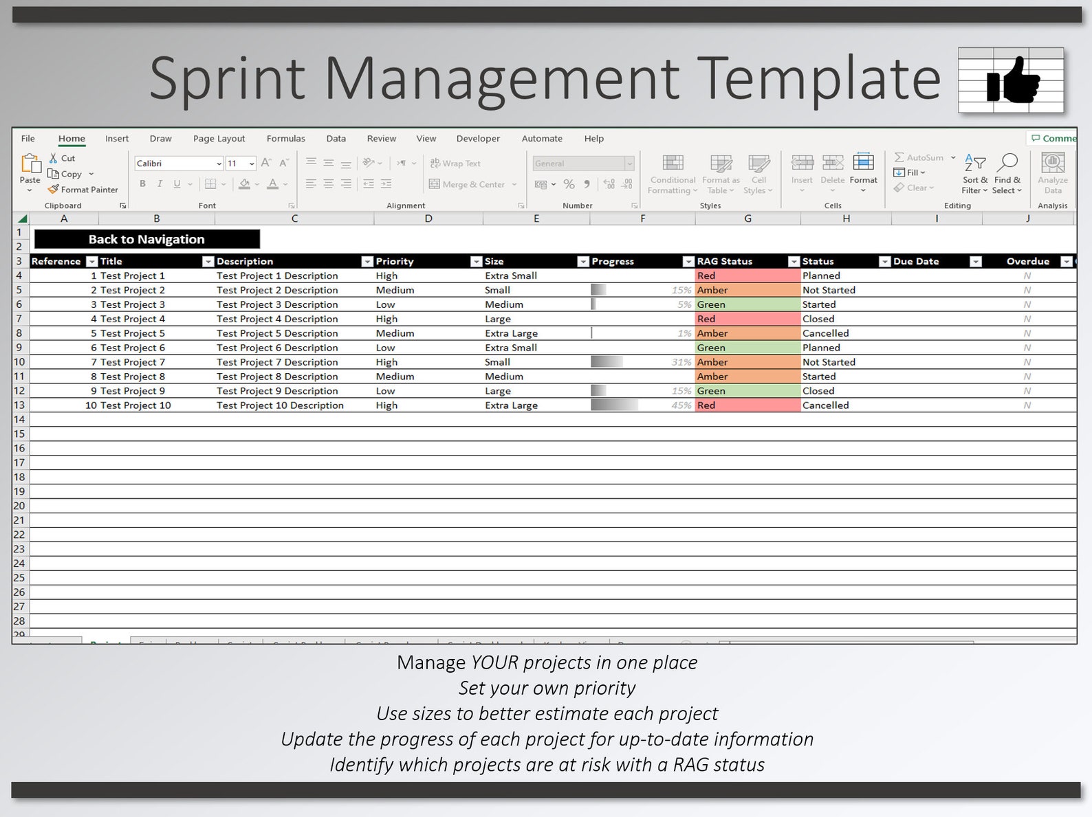 Sprint Management Excel Template Scrum Excel Template Agile Excel ...