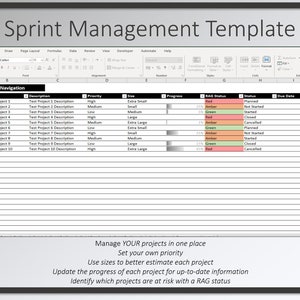Sprint Management Excel Template Scrum Excel Template Agile Excel Template Sprint Management ...