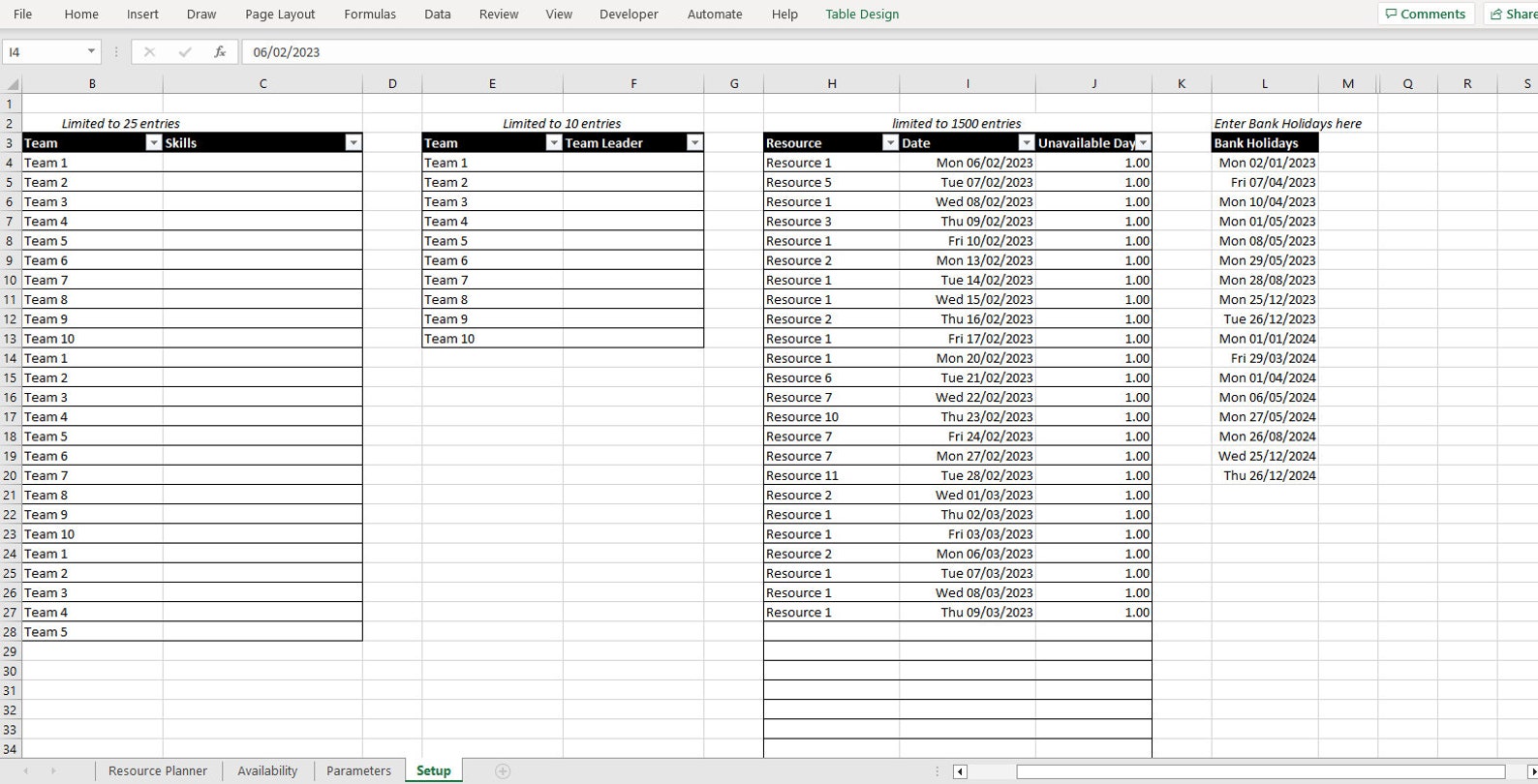 Resource Capacity Excel Template Resource Planner Excel Template ...