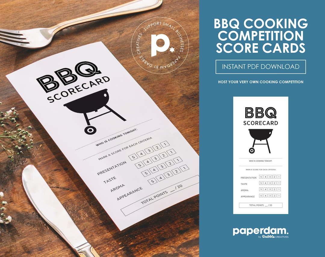 BBQ Printable Score Sheets! Host Your Own Cooking Competition! - Etsy