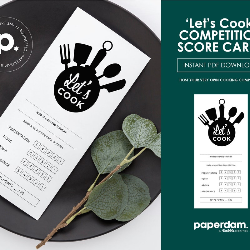 Baking Contest Score Sheet - Etsy