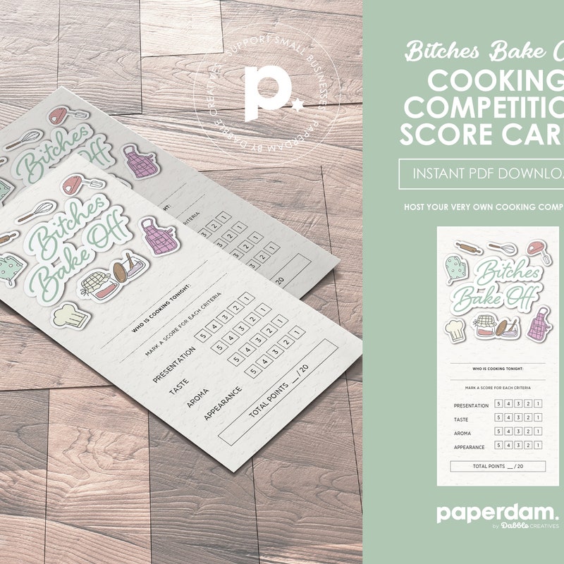Bake off Score Cards - Etsy